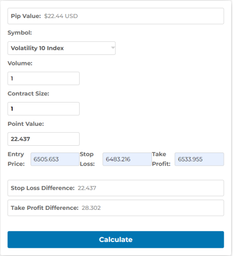 Volatility 10 Index Pip Calculator - Example for You - Get Know Trading